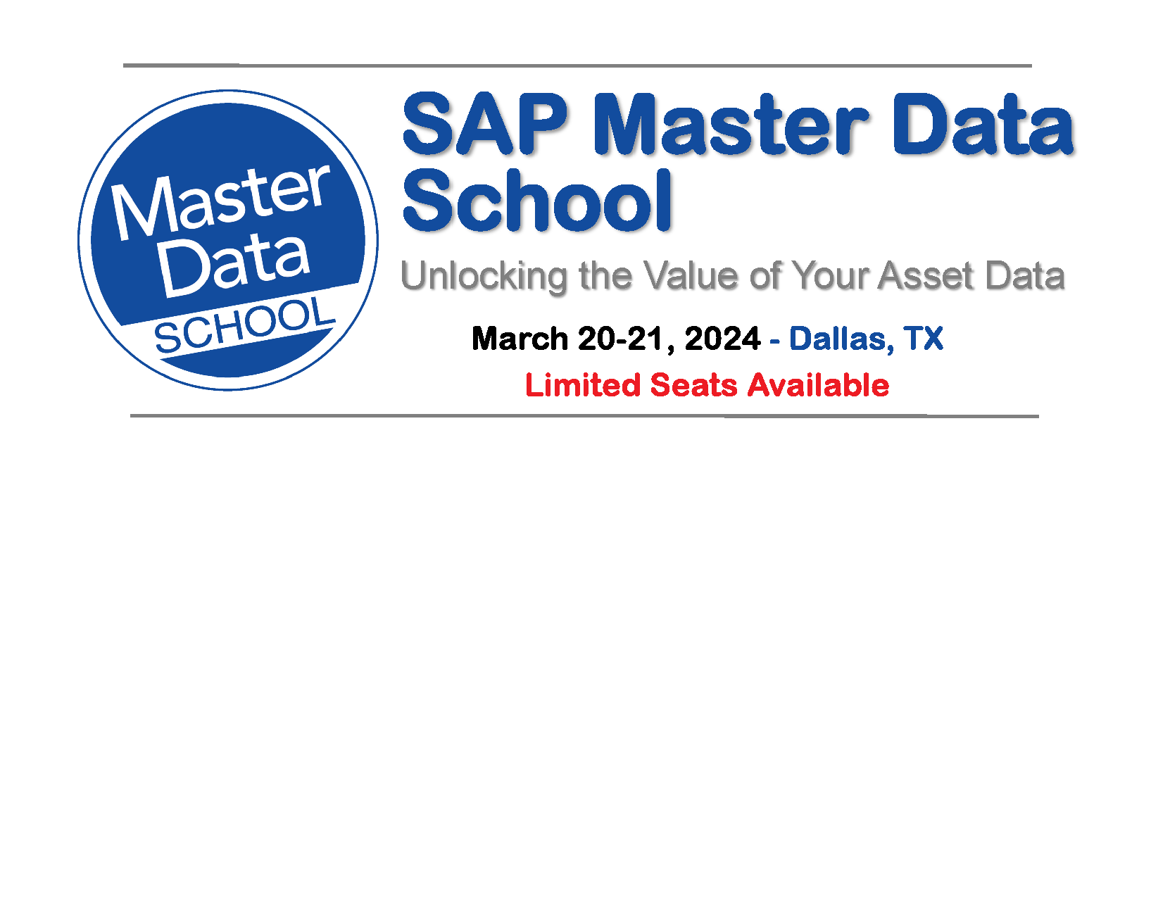 Master Data banner - Dallas March 20-21 2024 - Go2Learn